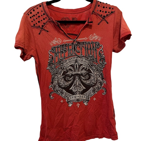 Affliction | Tops | Affliction Bling Graphic Shirt | Poshmark